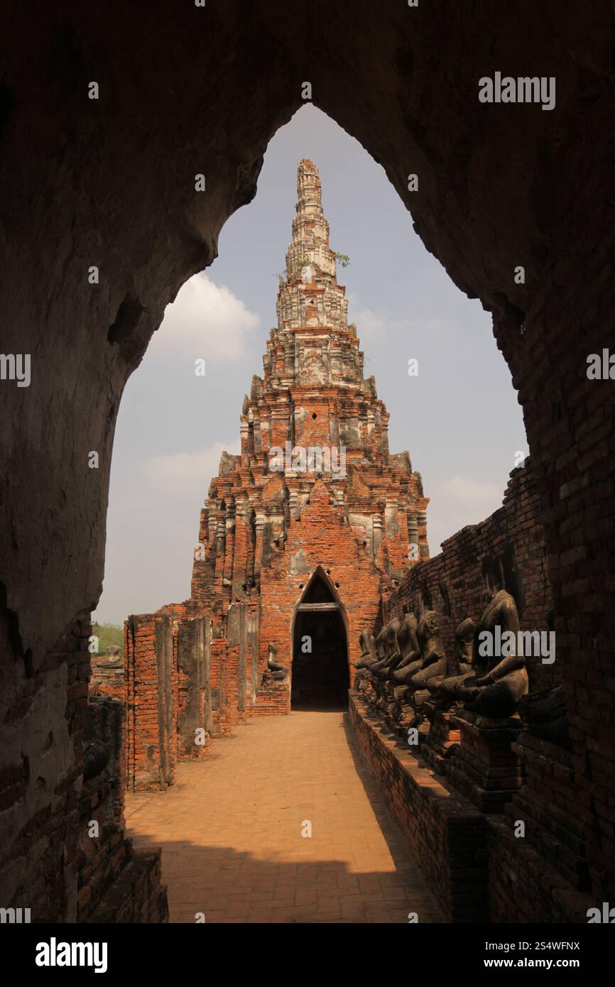 the Wat chai wattanaram in the city of Ayutthaya north of bangkok in ...