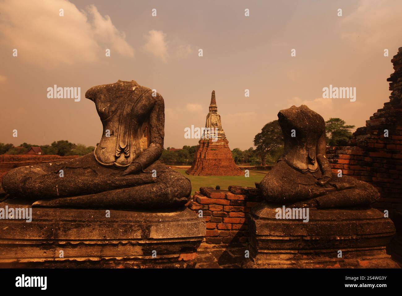 the Wat chai wattanaram in the city of Ayutthaya north of bangkok in ...