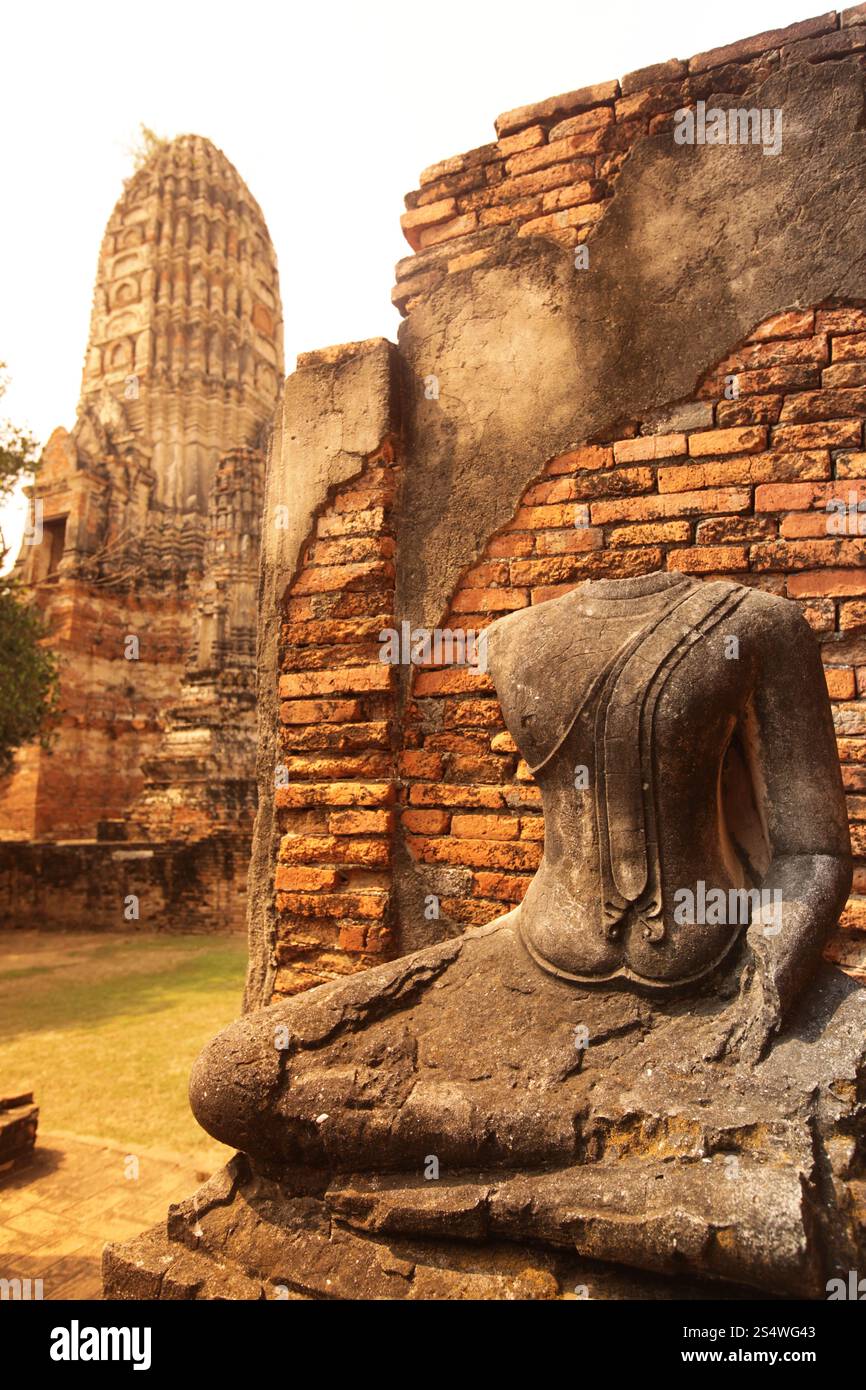 the Wat chai wattanaram in the city of Ayutthaya north of bangkok in ...