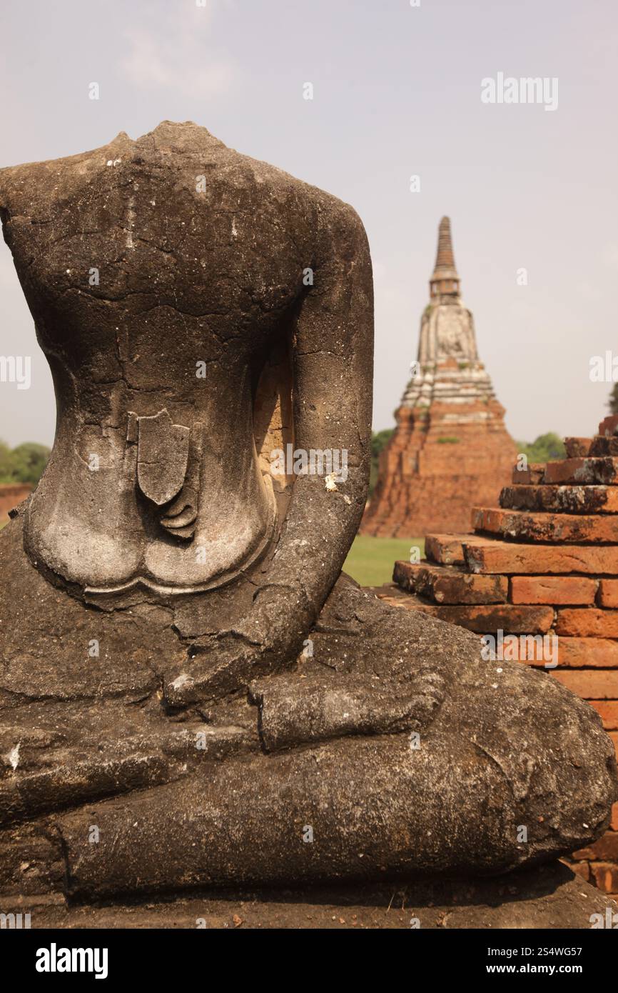 the Wat chai wattanaram in the city of Ayutthaya north of bangkok in ...