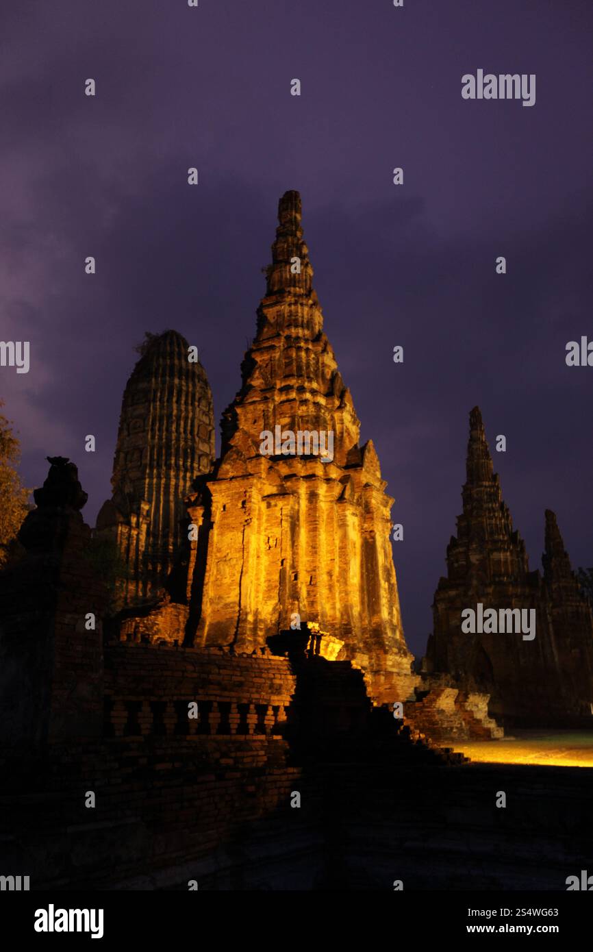 the Wat chai wattanaram in the city of Ayutthaya north of bangkok in ...