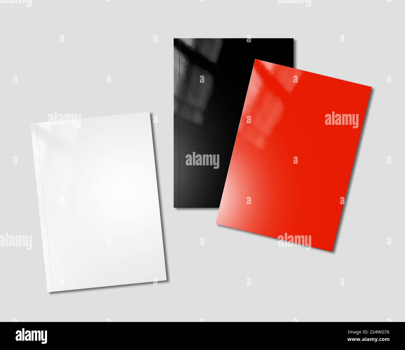 white, black and red booklet covers isolated on background - mockup ...