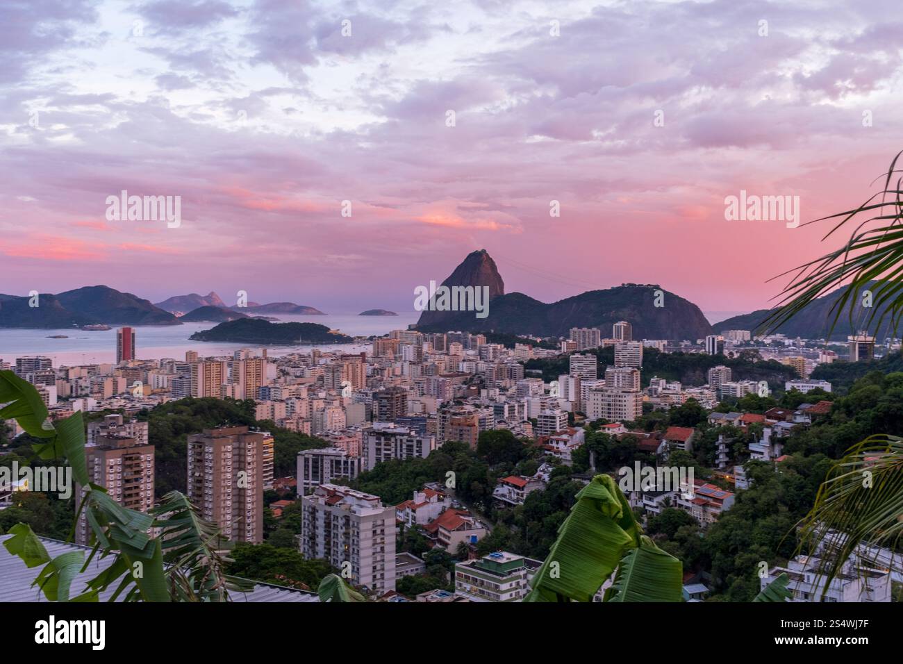 Sunset Cityscape View of Rio De Janeiro from Favela Pereira da Silva ...
