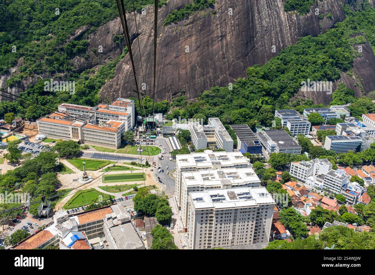 The view from the Sugar Loaf Cable Car in Rio De Janeiro, Brazil Stock ...