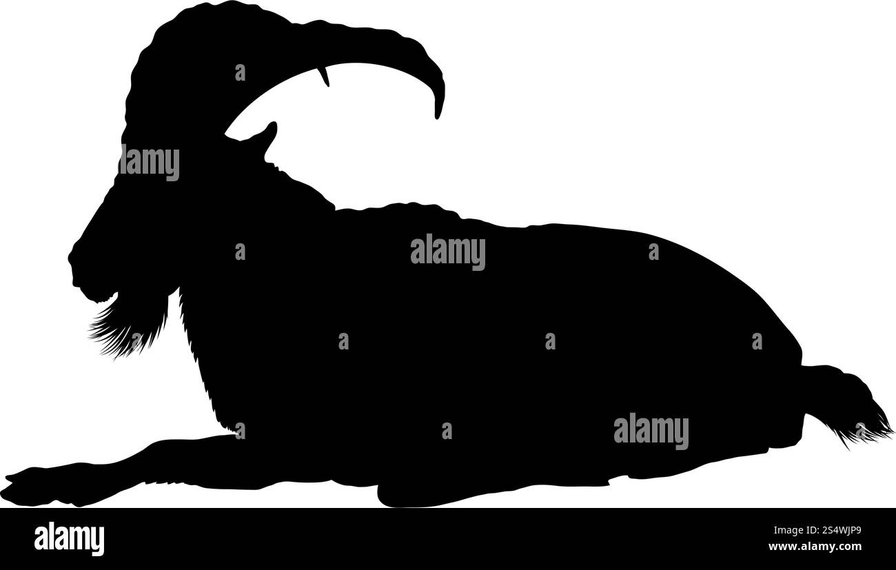 Goat Silhouette. Highly Detailed Smooth Design. Vector Illustration ...