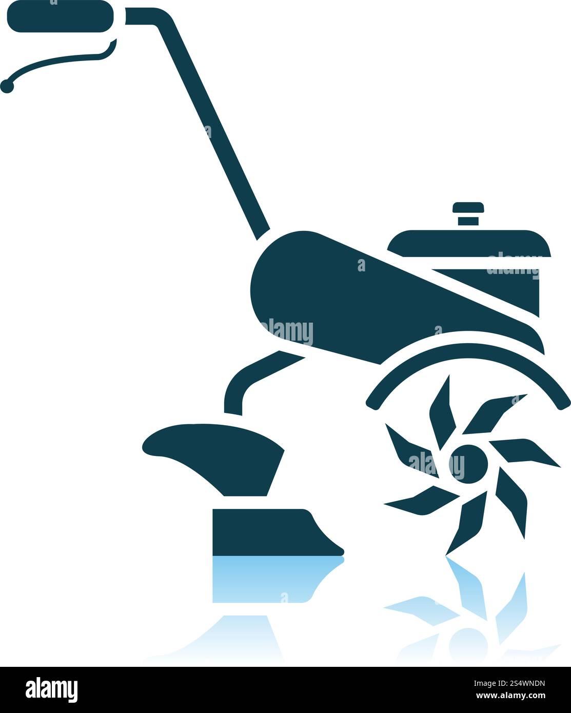 Garden Tiller Icon. Shadow Reflection Design. Vector Illustration Stock ...