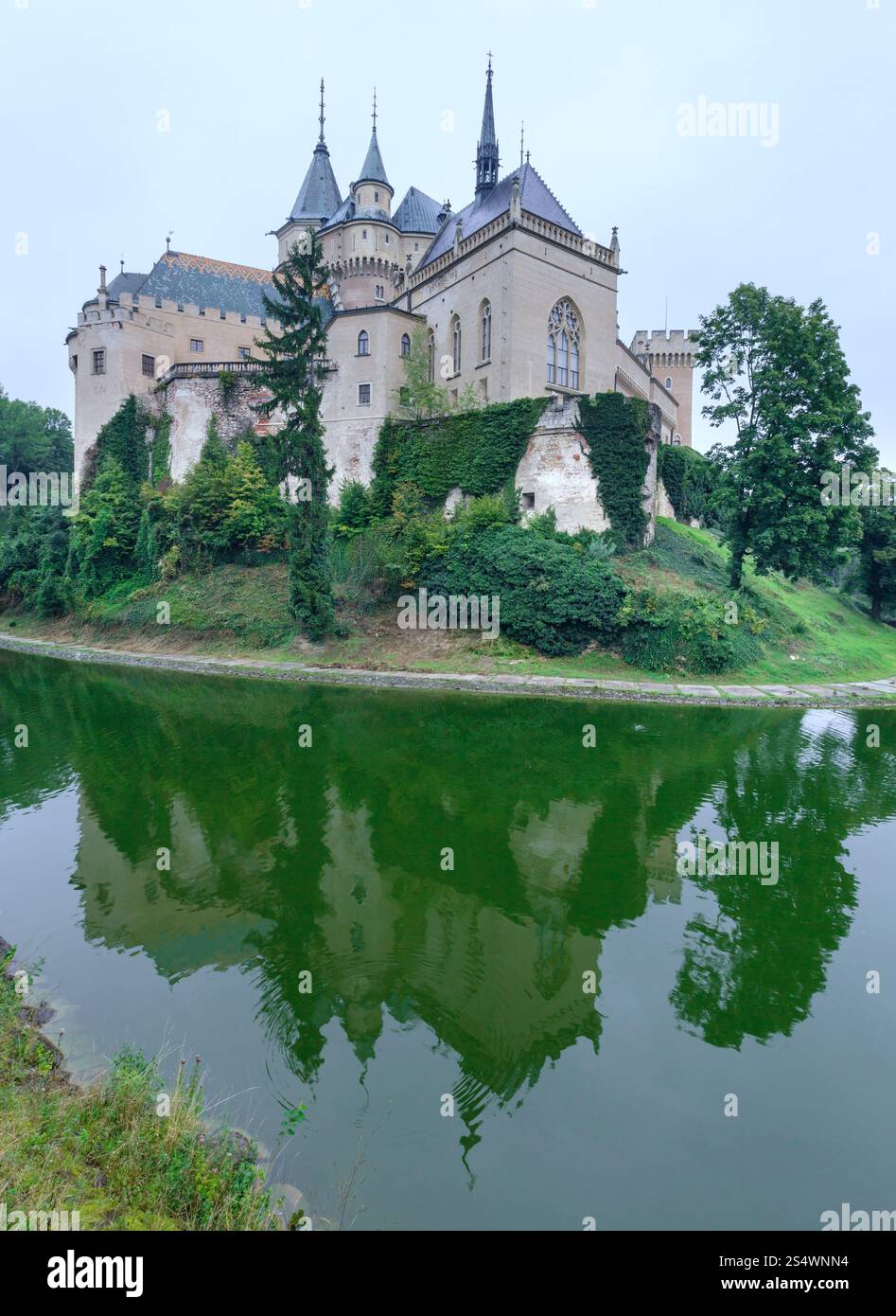 Bojnice Castle (Slovakia). Summer. Built in the 12th century, rebuilt ...
