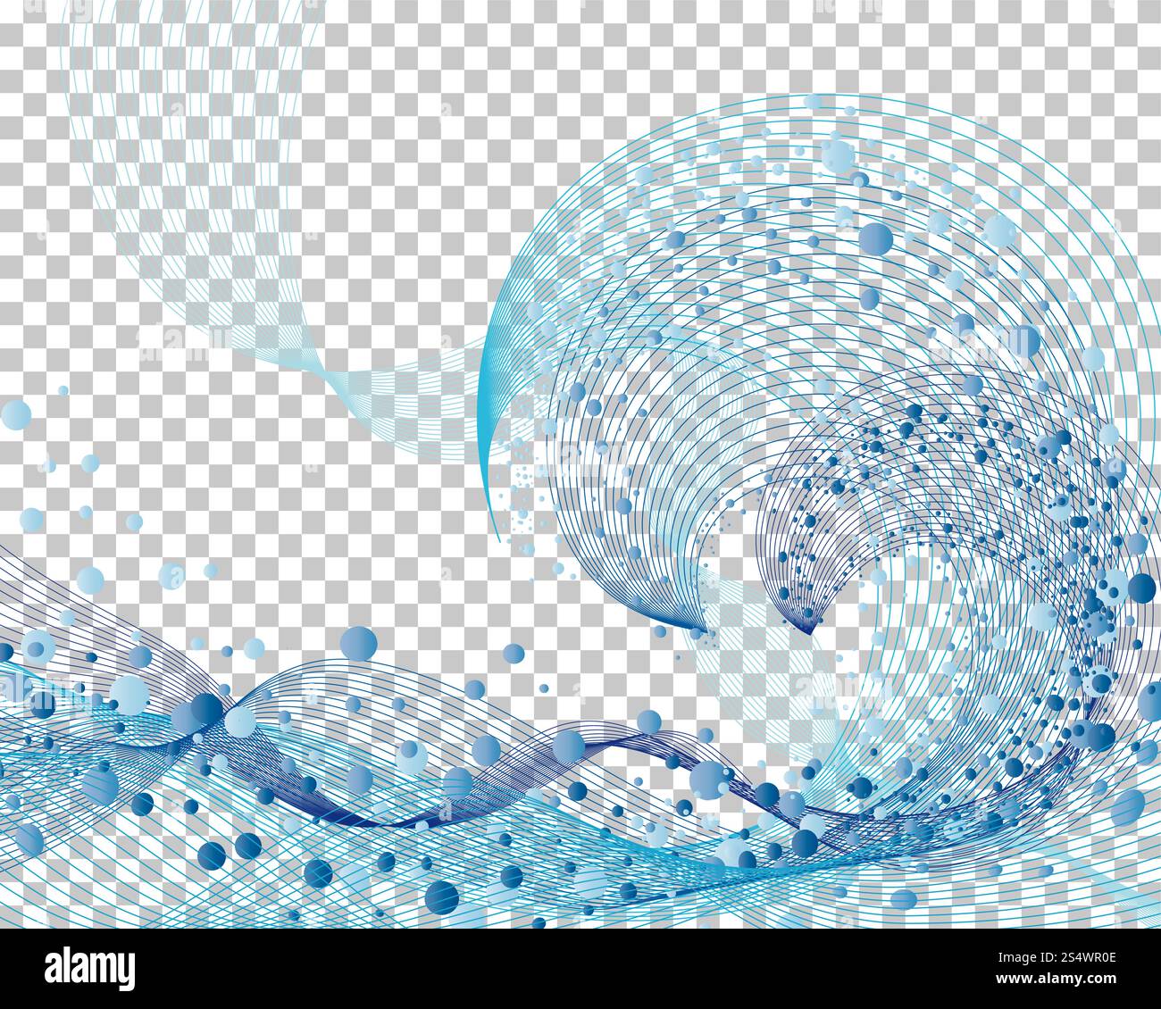 Abstract water background with transparency grid on back. Vector ...