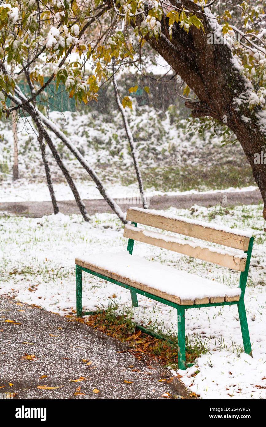 Empty city park winter hi-res stock photography and images - Alamy