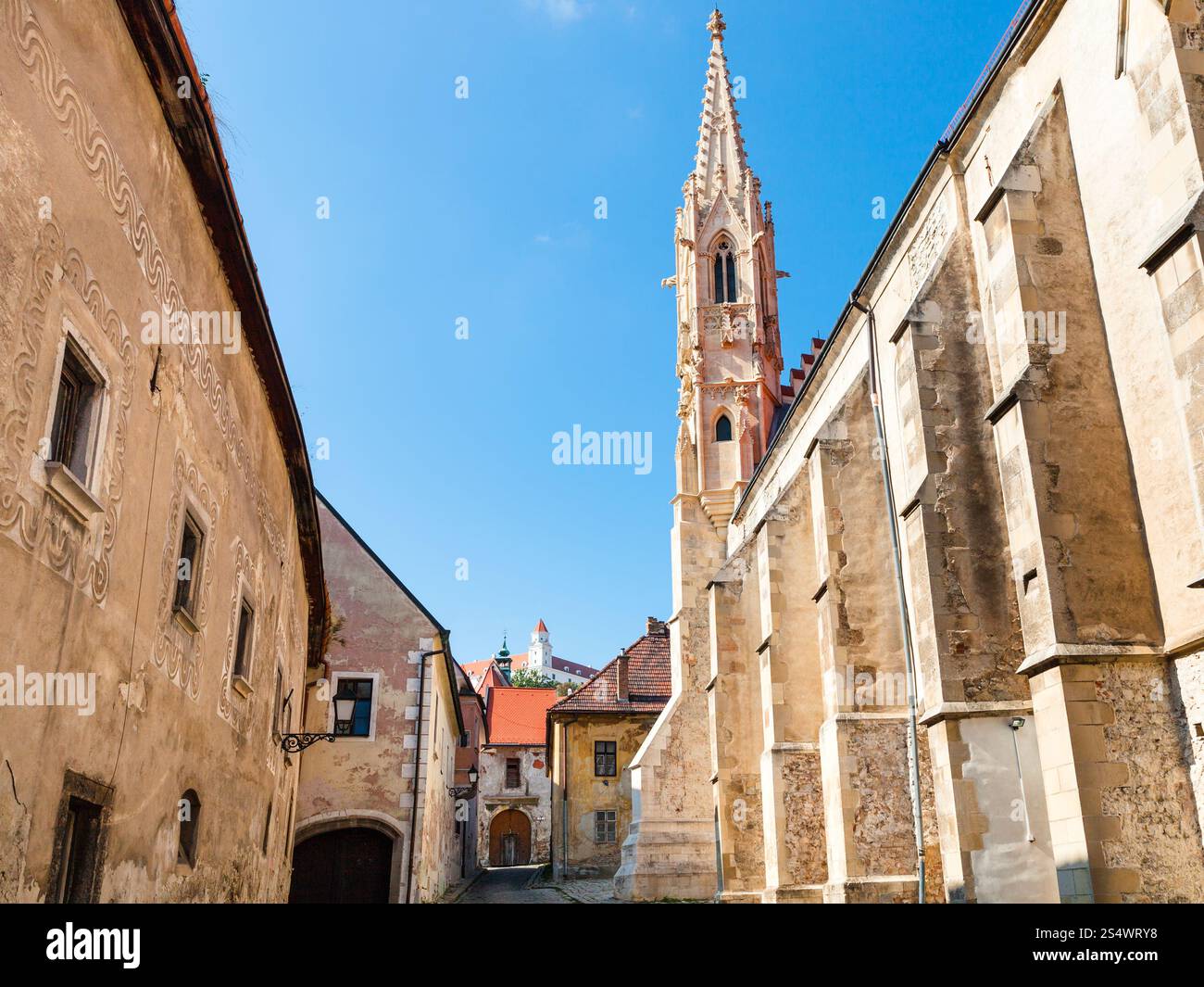 travel to Bratislava city - medieval houses, Convent of the Order of St ...