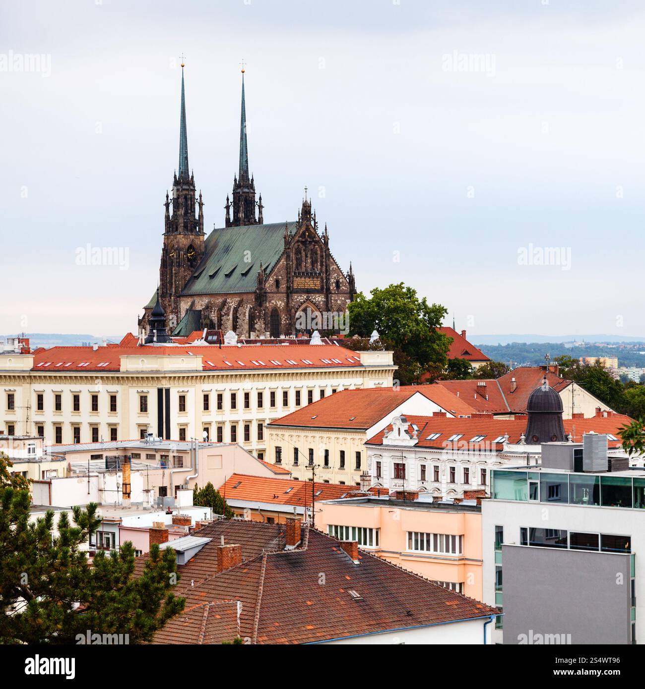 travel to Brno city - Brno cityscape with Cathedral of St Peter and ...
