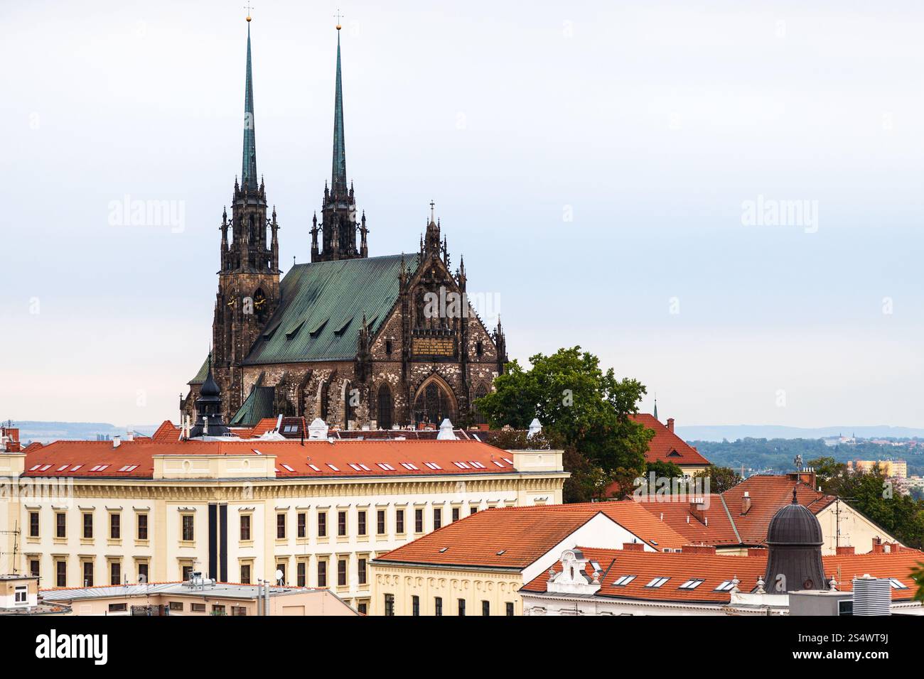 travel to Brno city - Brno landscape with Cathedral of St Peter and ...