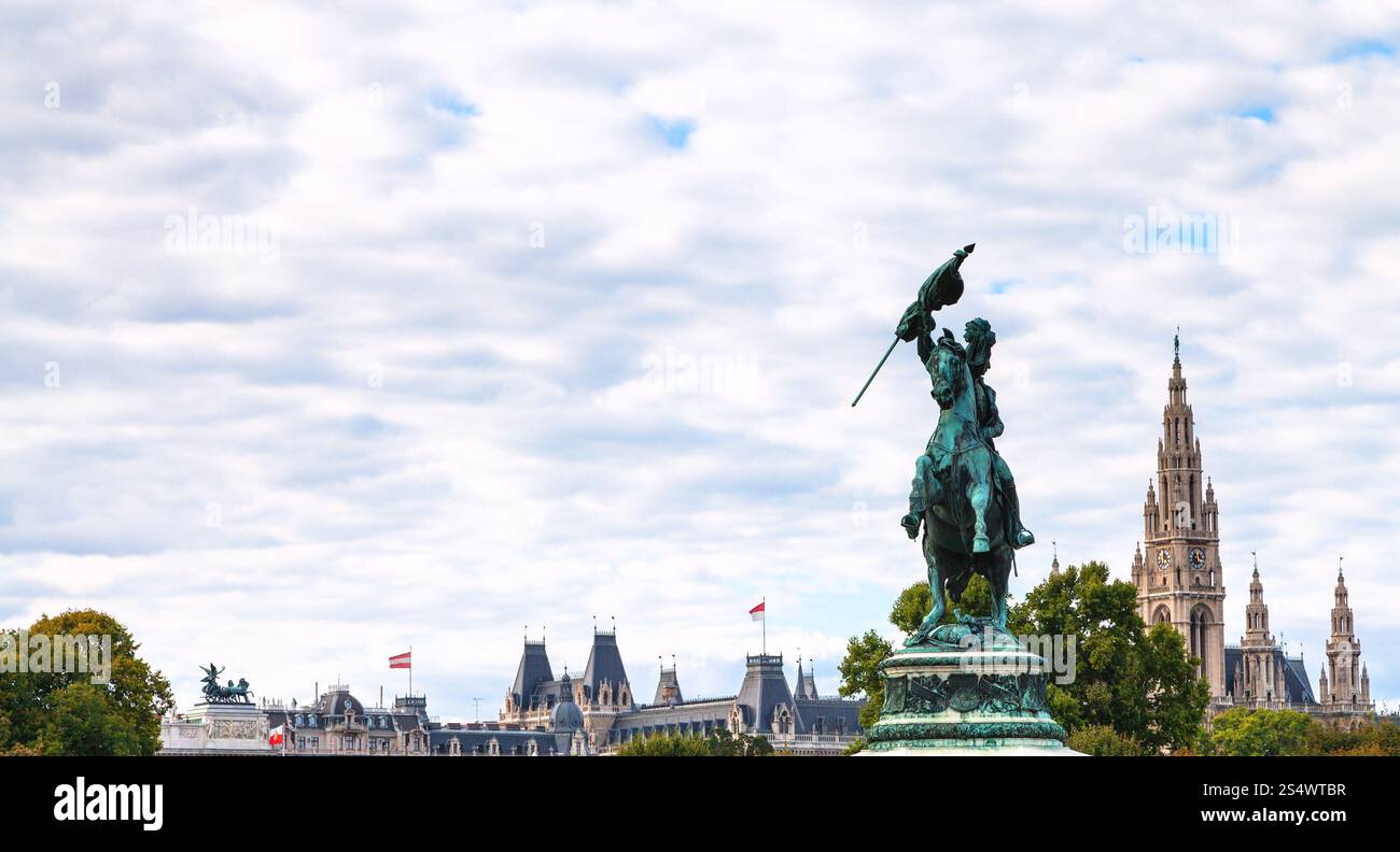 travel to Vienna city - statue of Archduke Charles on Heldenplatz ...