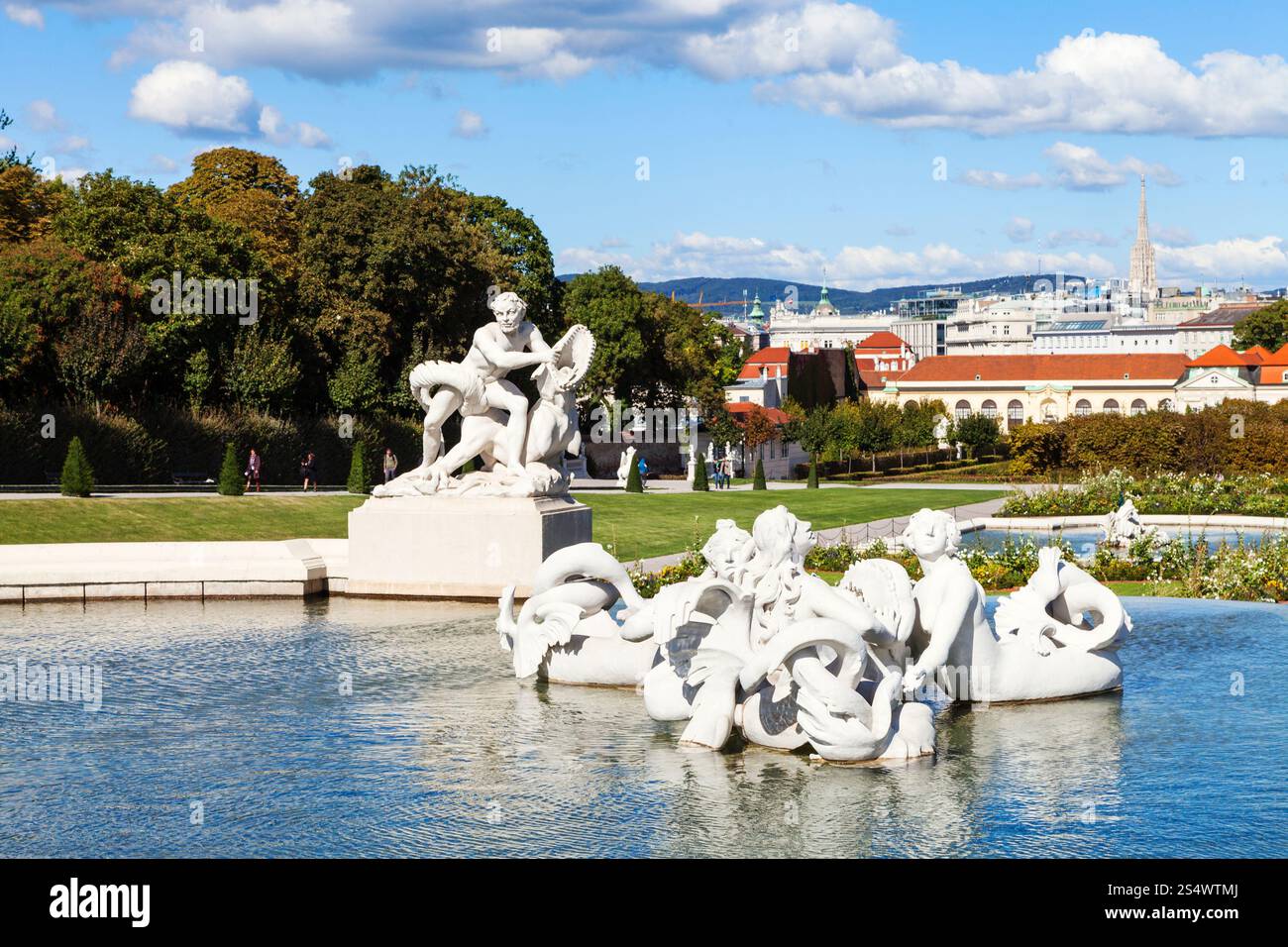 travel to Vienna city - lower cascade in Belvedere garden, Vienna ...