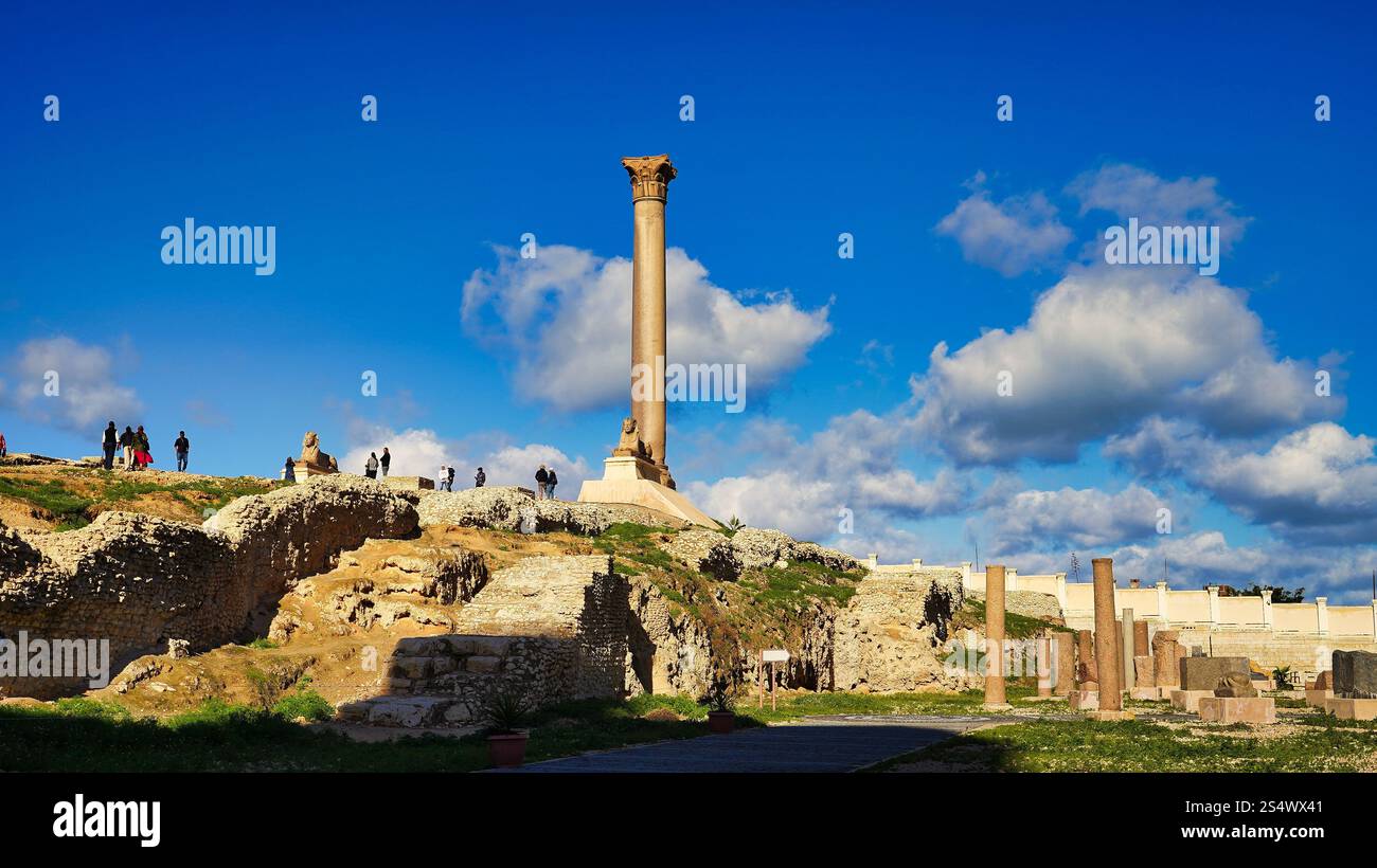 View of the Pompey's Pillar,a Roman corinthian victory column built for ...