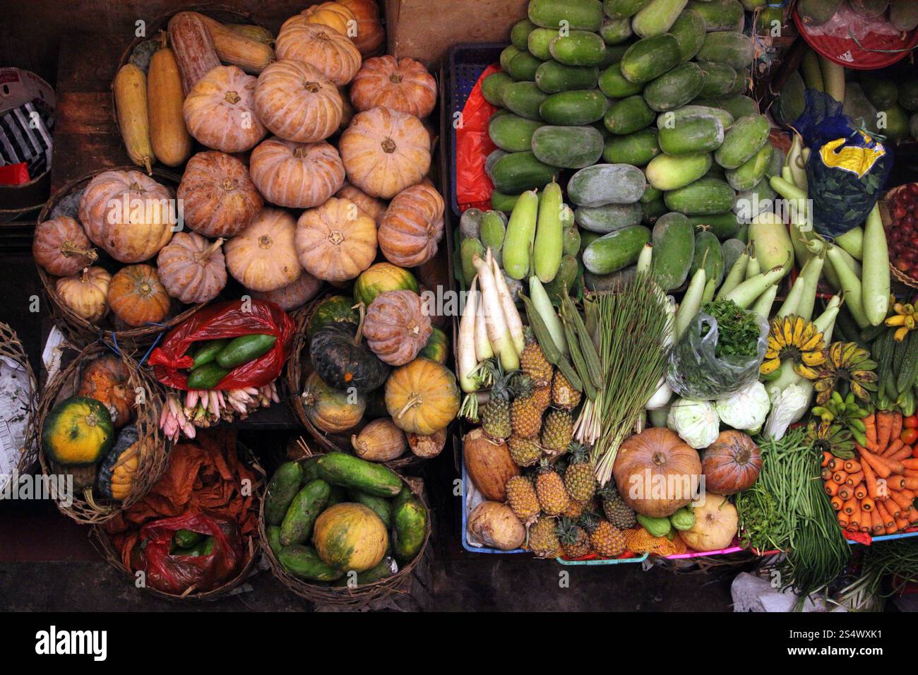 the market Pasar Badung in the city of denpasar of the island Bali in ...