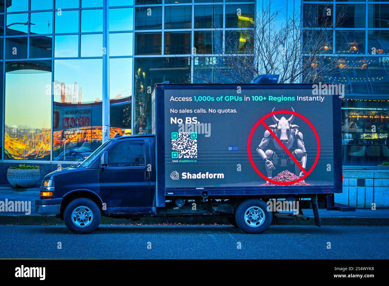 Mobile digital billboard. Shadeform, adwvertising on side of lorry, van ...