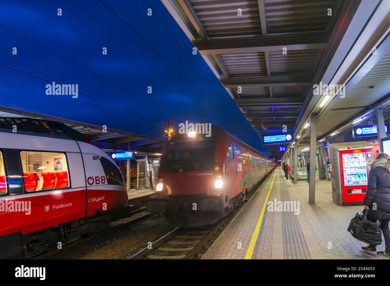 Bludenz: Bludenz railway station, Railjet and local train of ÖBB in ...