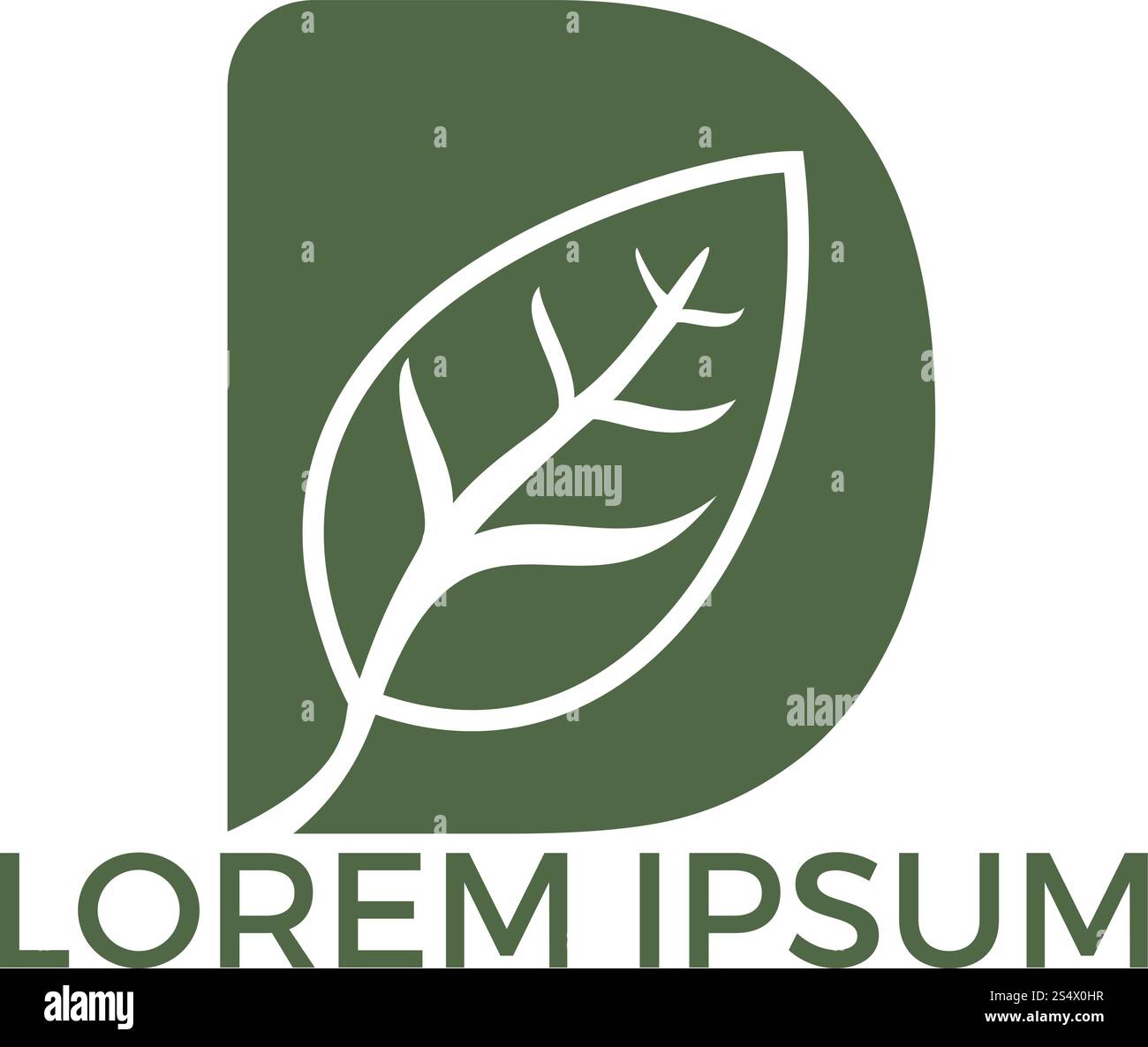 Letter D with leaf logo template vector. Green initial D logo design ...