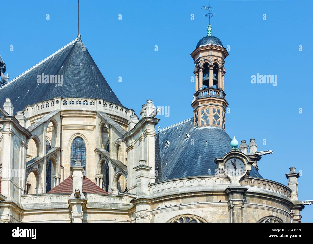 The Church of Saint Eustace top, Paris. The present building was built ...