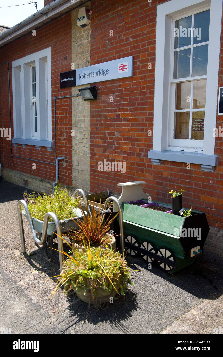 The entrance to Robertsbridge Railway station on the London to Hastings ...