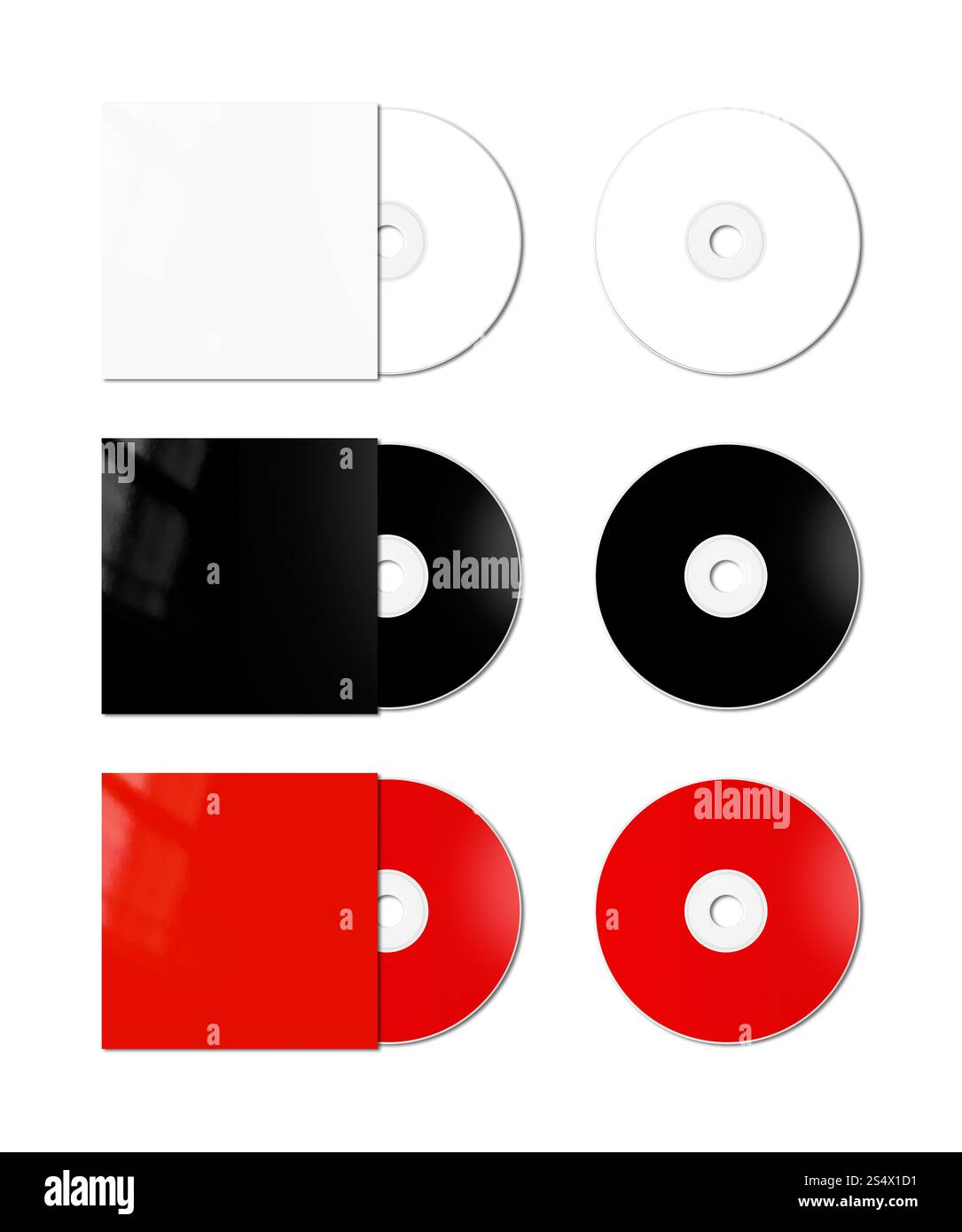 white, black and red CD - DVD and covers isolated on white background ...