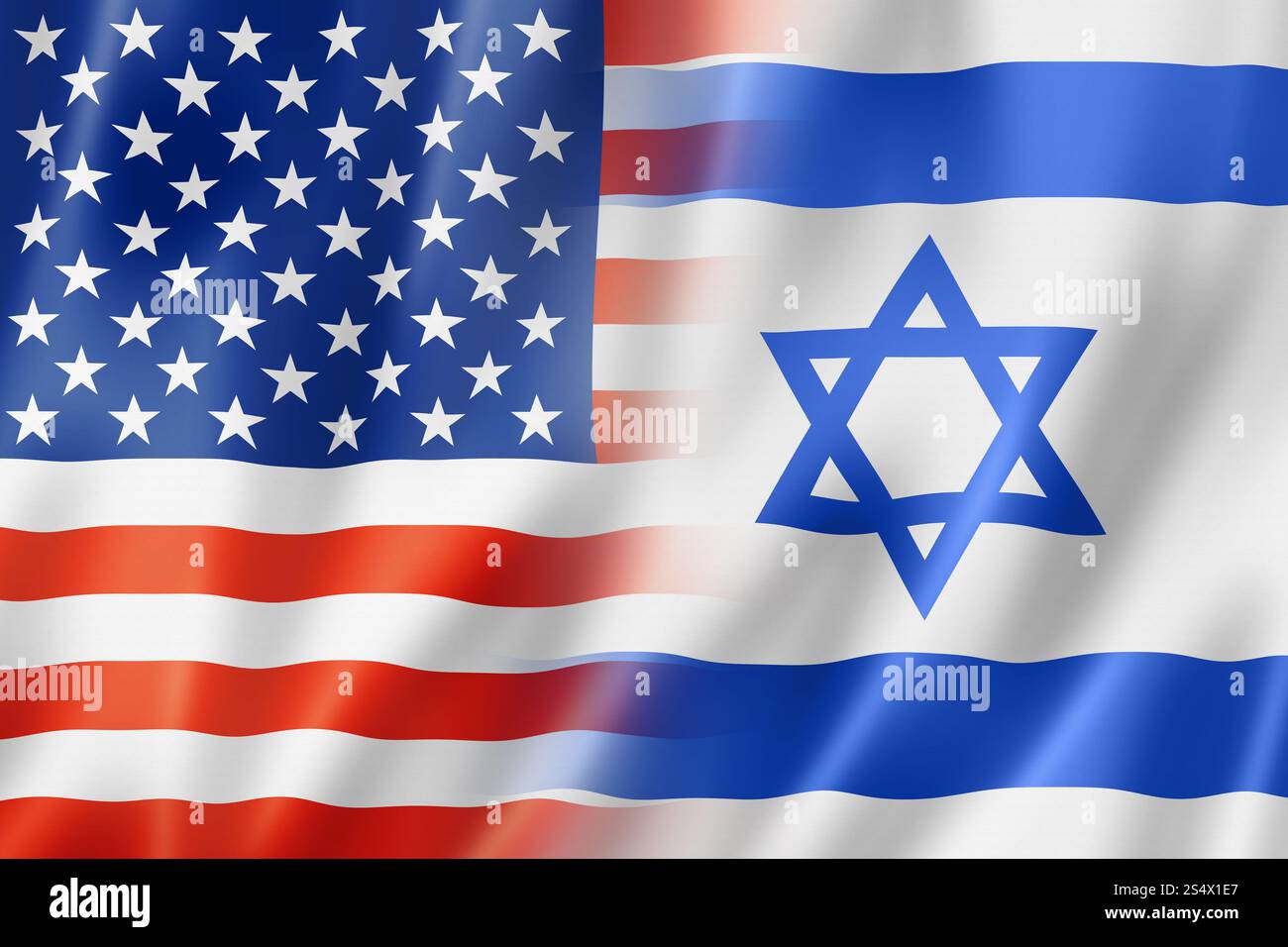 Mixed USA and Israel flag, three dimensional render, illustration Stock ...