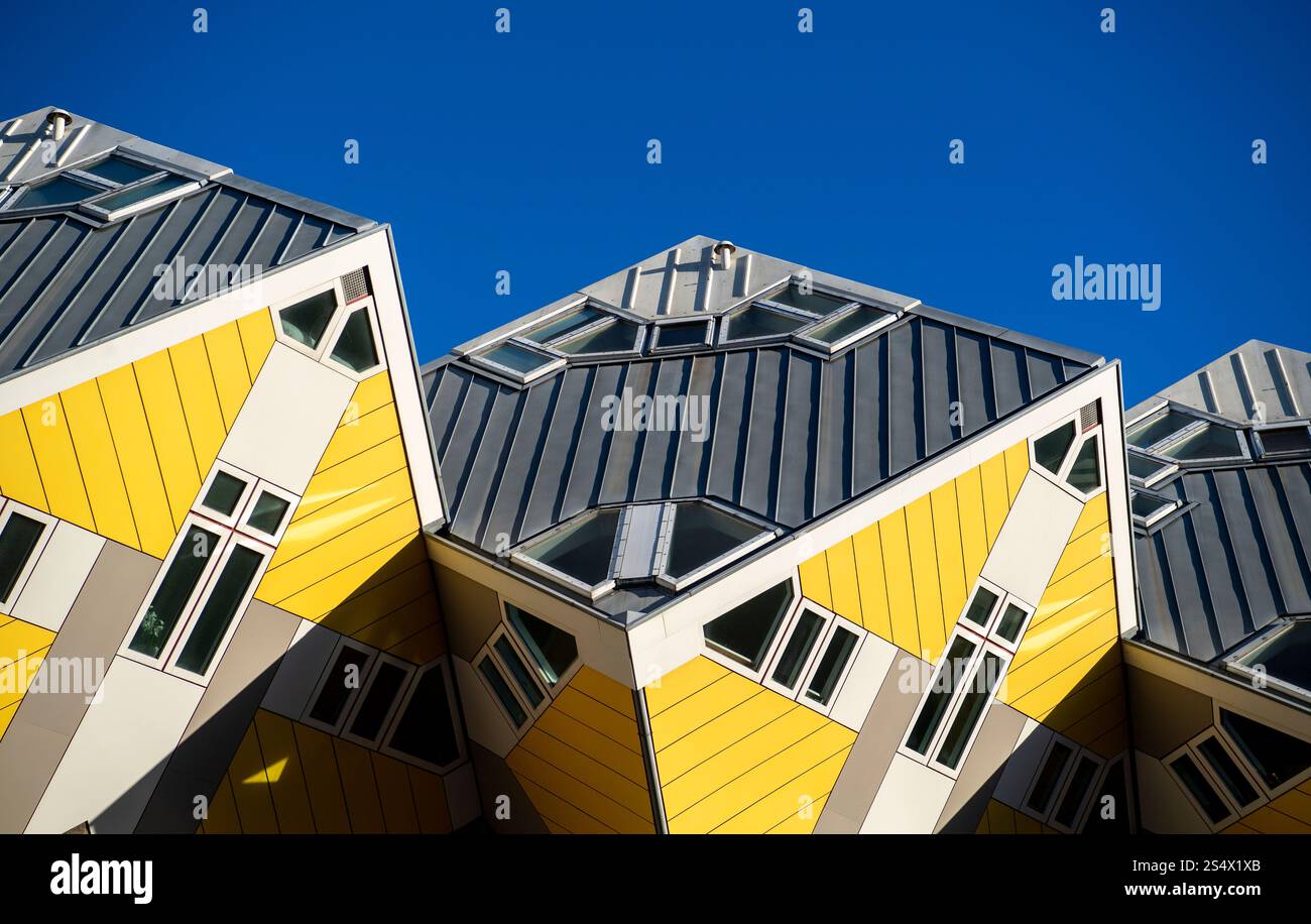 Yellow cube houses in Rotterdam, the Netherlands, designed by architect ...