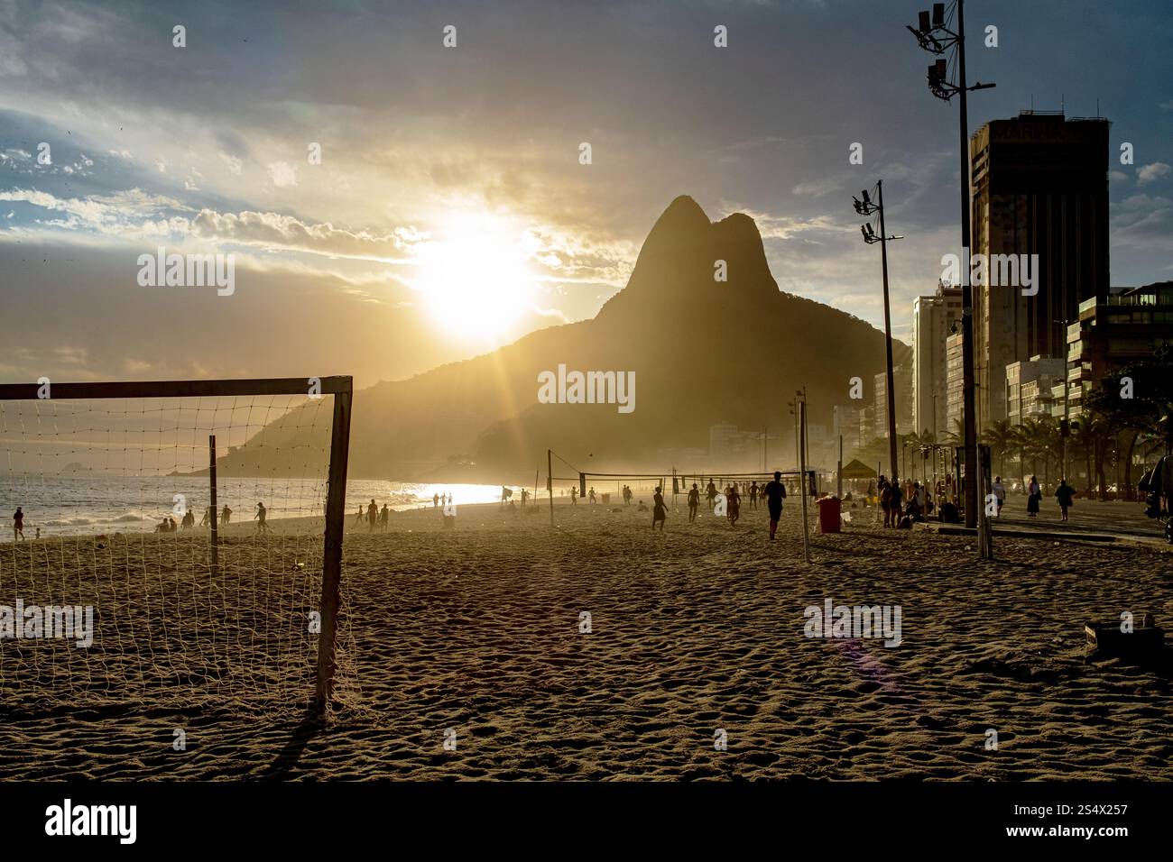 Beach life at sunset on Leblon Beach and Ipanema, Rio De Janeiro, Brazil Stock Photo - Alamy