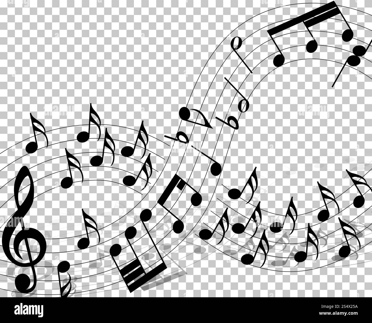 Musical note staff with lines. Vector illustration Stock Vector Image ...