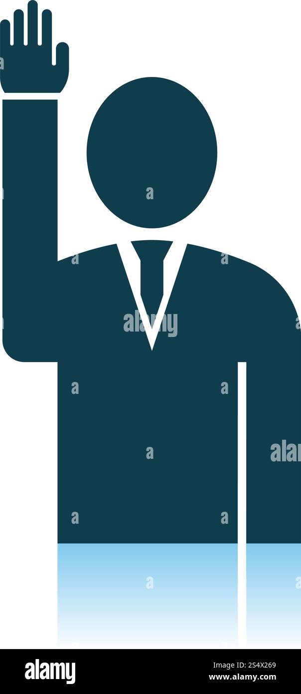 Voting Man Icon. Shadow Reflection Design. Vector Illustration Stock ...