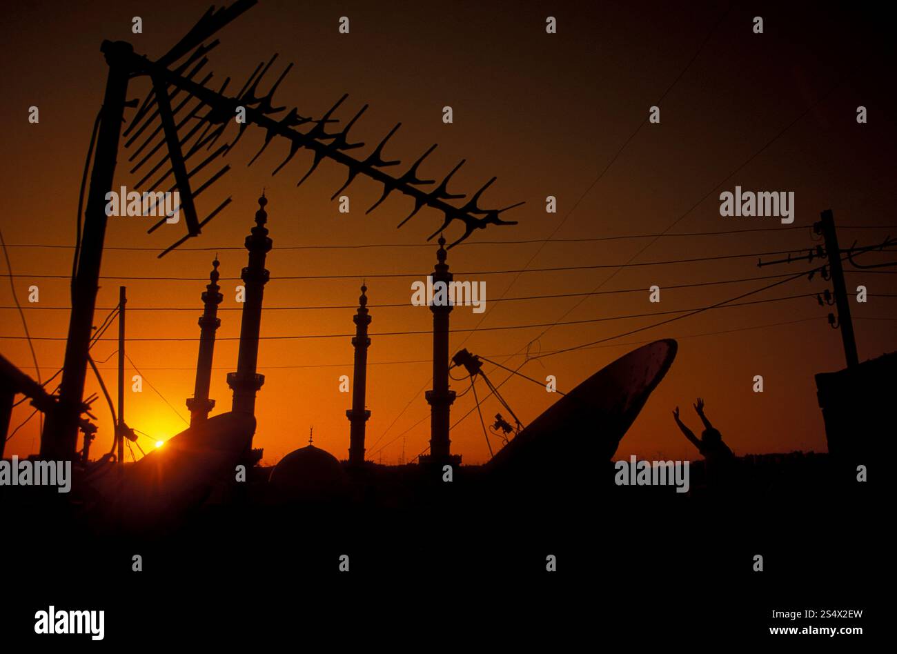 a mosque in the old town in the city of Aleppo in Syria in the middle ...