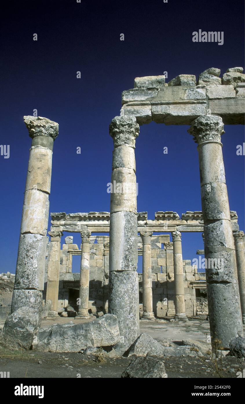 the ruins of Apamea near the city of Hama in Syria in the middle east ...
