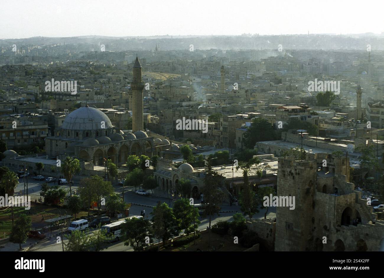 a mosque in the old town in the city of Aleppo in Syria in the middle ...
