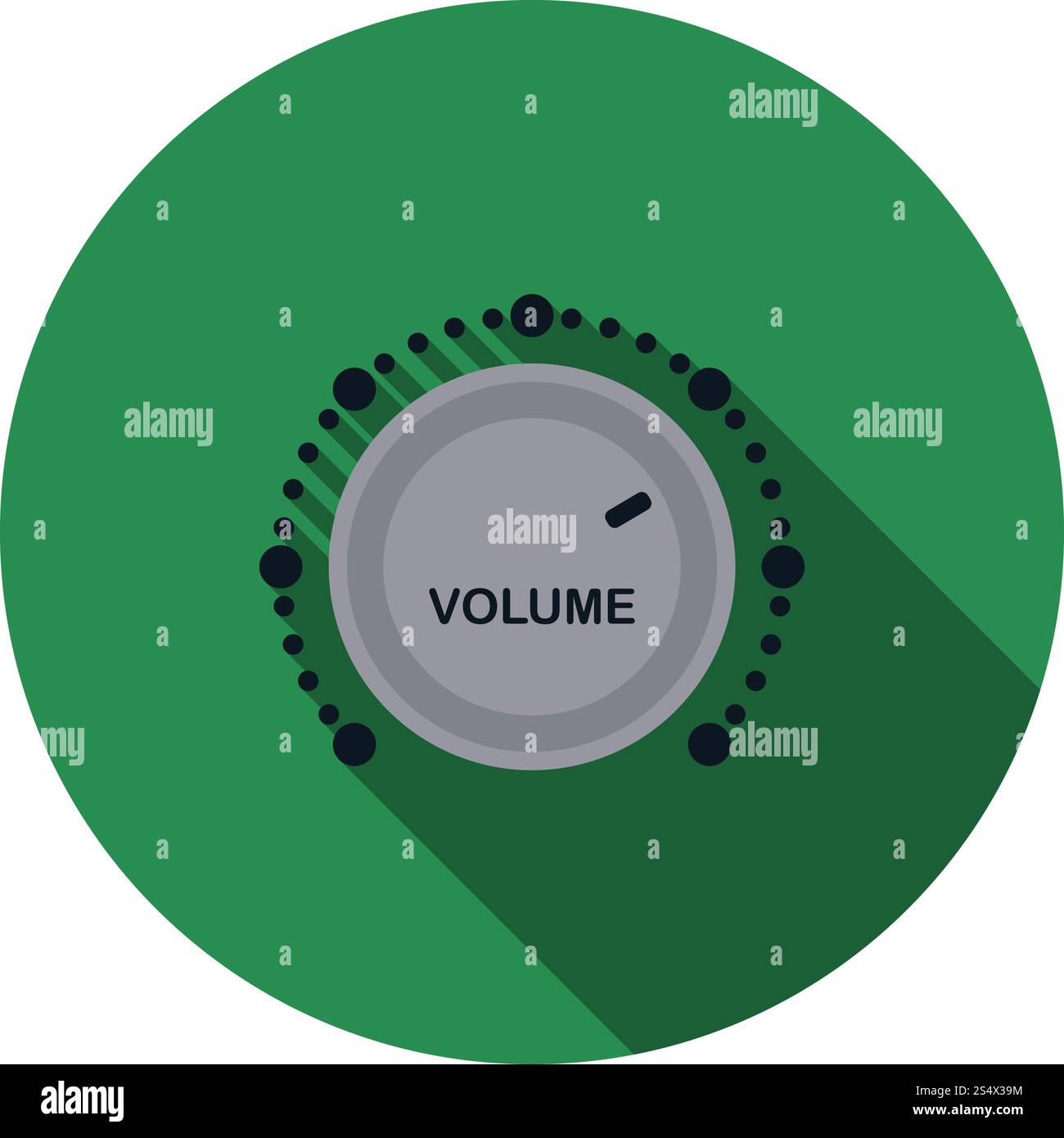 Volume Control Icon. Flat Circle Stencil Design With Long Shadow ...