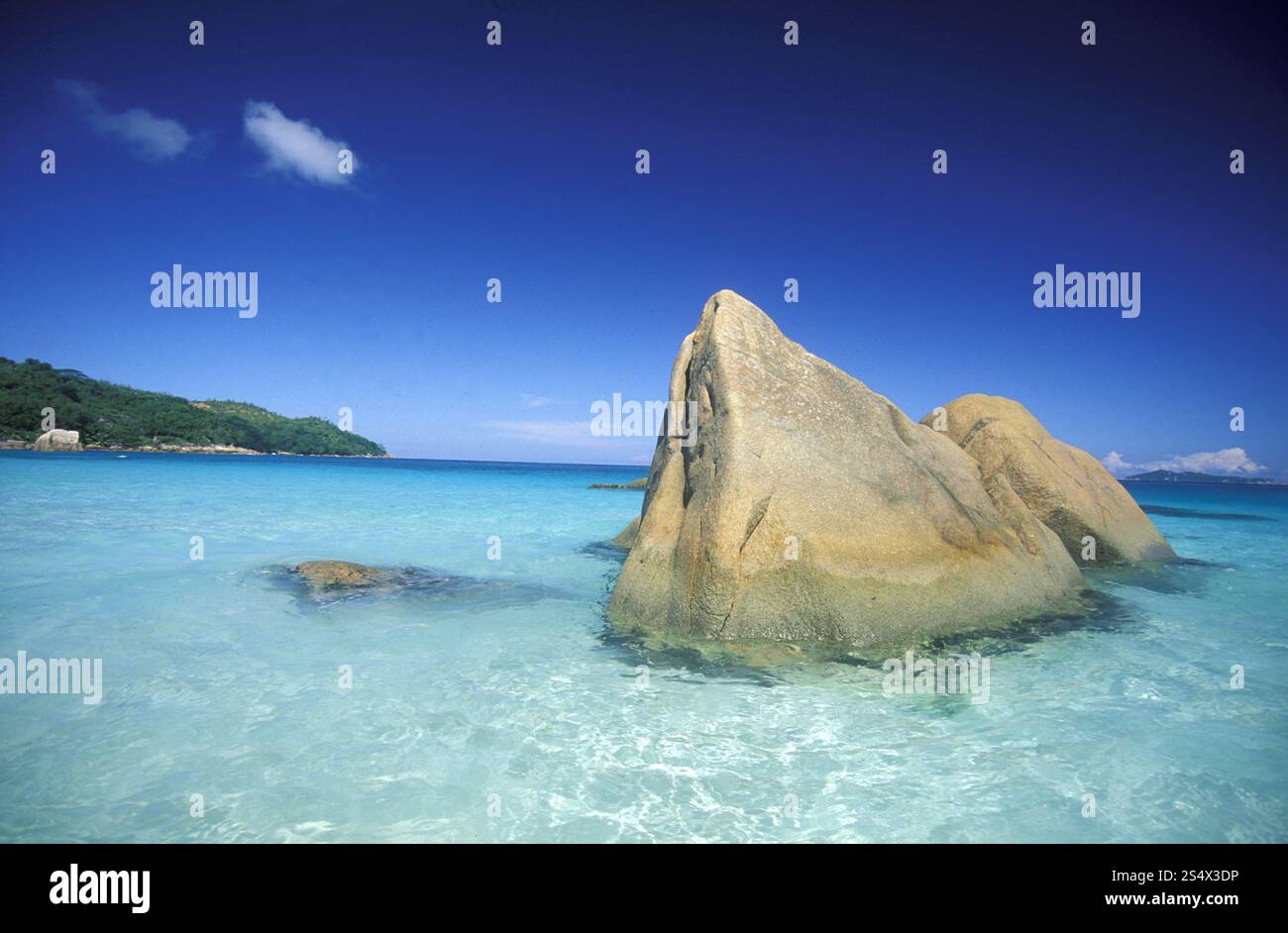 a Beach on the coast if the Island La Digue of the seychelles islands ...