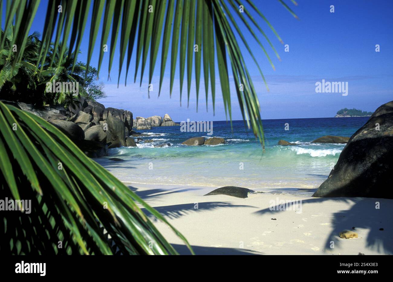 a Beach on the coast if the Island La Digue of the seychelles islands ...