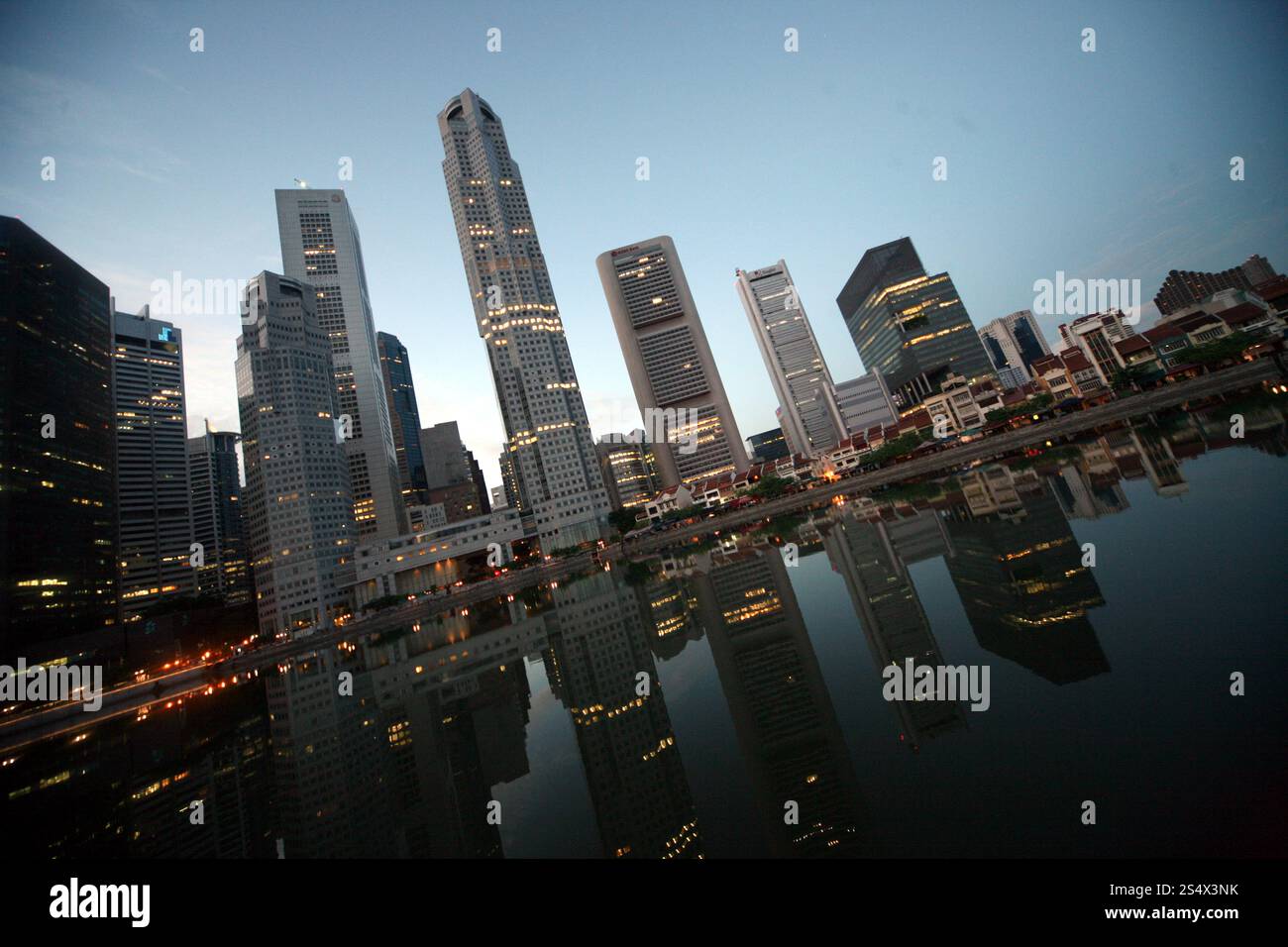 the Bank quater at the Singapore River and Marina Bay in the city of Singapore in Southeastasia ...