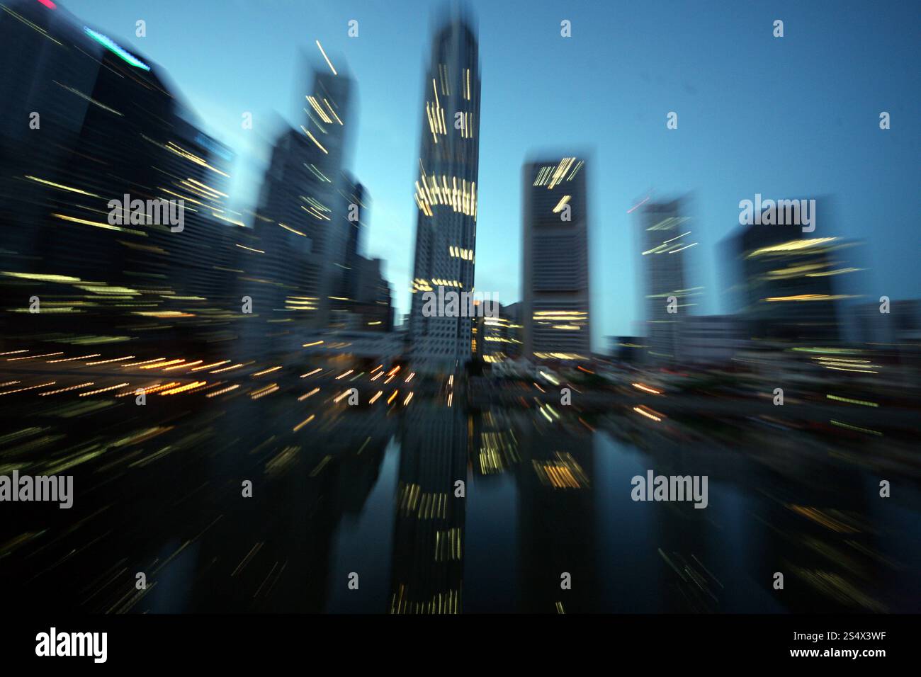 the Bank quater at the Singapore River and Marina Bay in the city of Singapore in Southeastasia ...