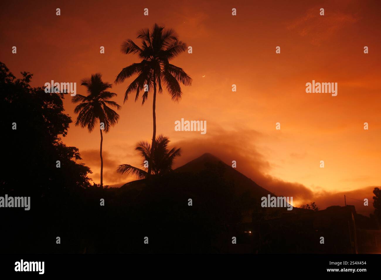a volcano at the Coast at the beach in the town of Manzanillo on the ...