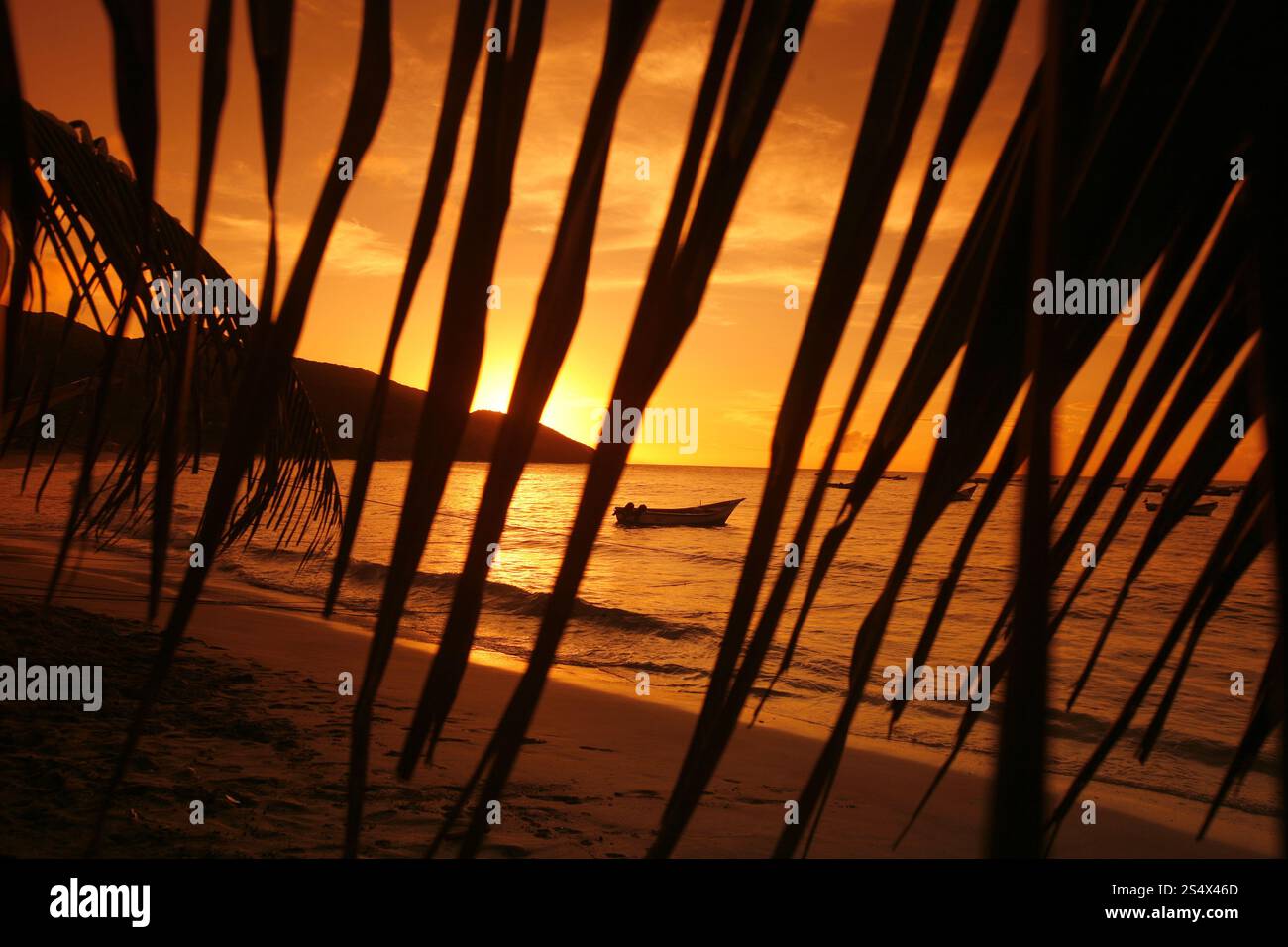 the Coast at the beach in the town of Manzanillo on the Isla Margarita ...
