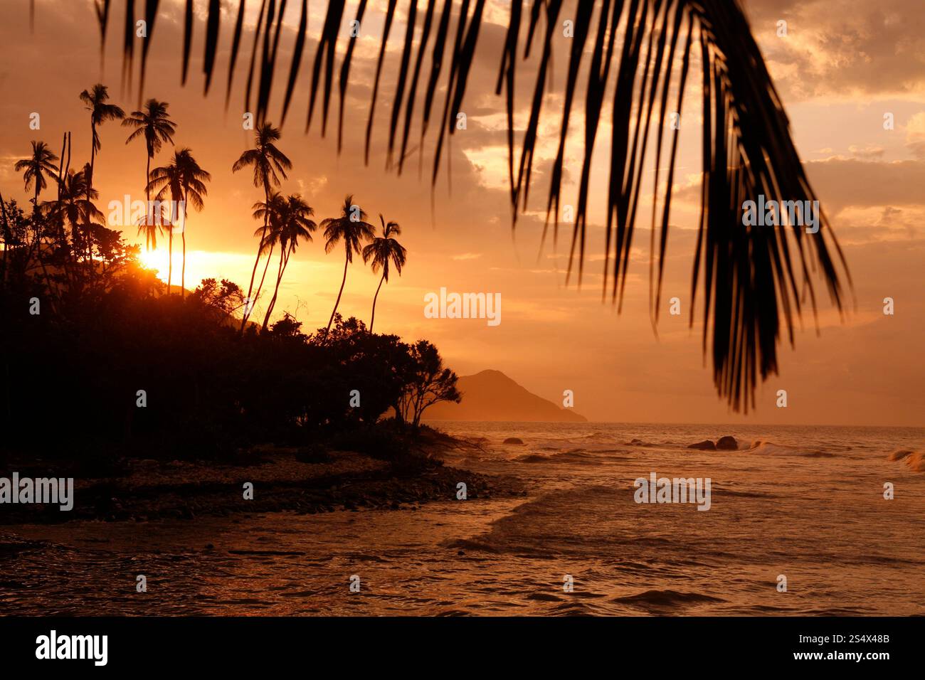 a beach at the village of choroni on the caribbean coast in Venezuela ...