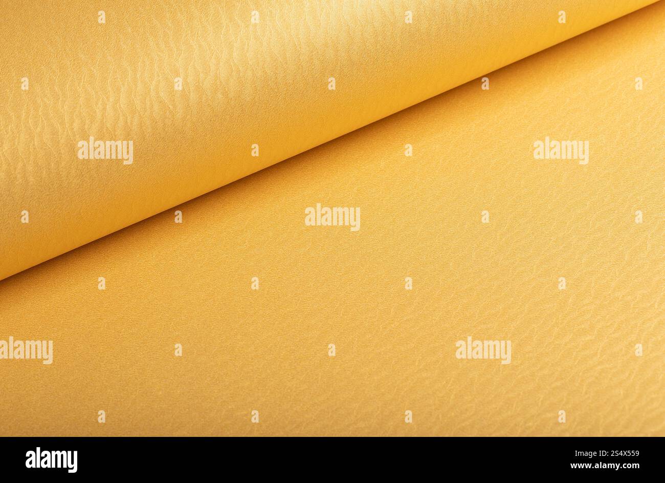 Golden yellow paper background with rippled, wavy metallic textures and ...