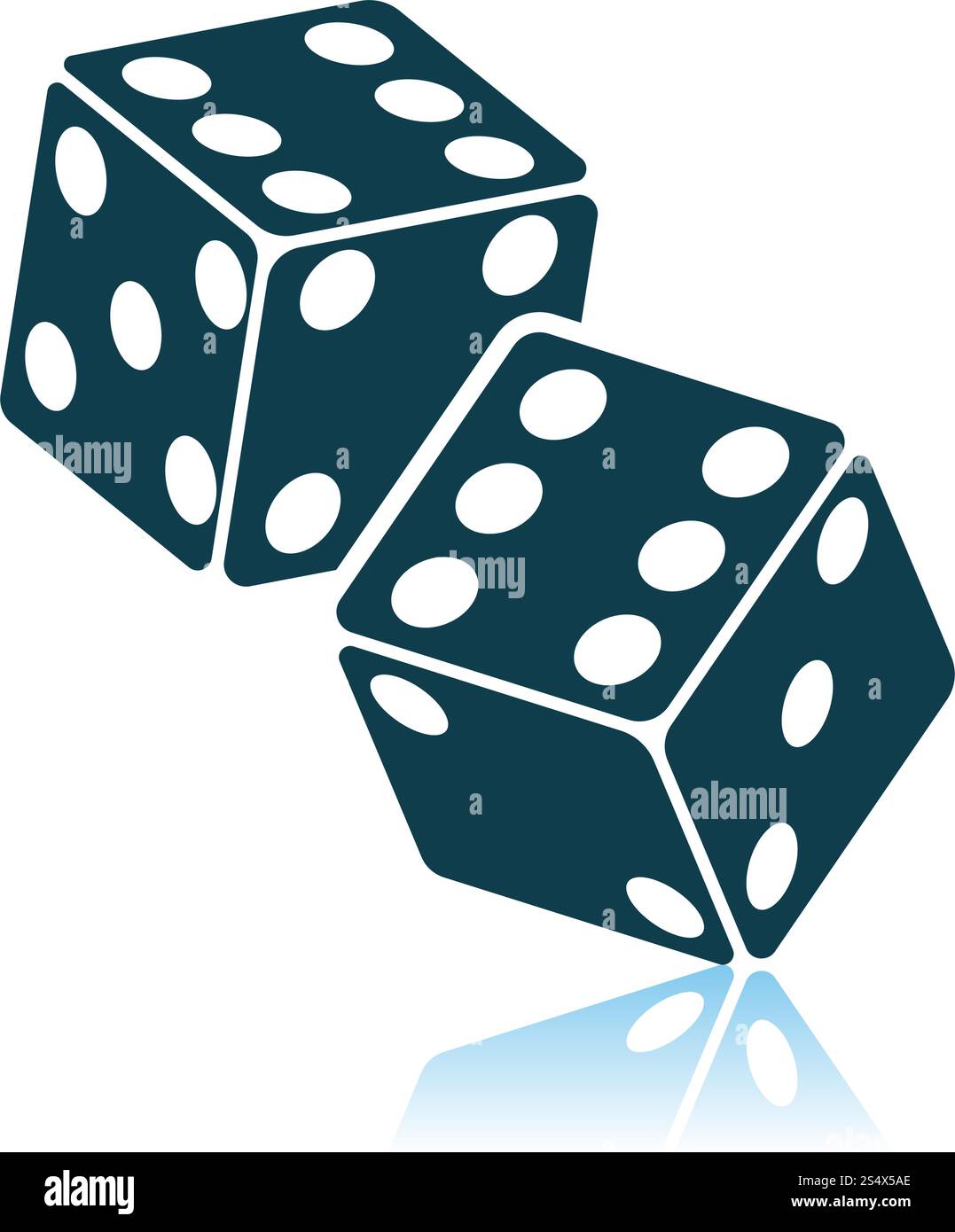 Craps Dice Icon. Shadow Reflection Design. Vector Illustration Stock ...