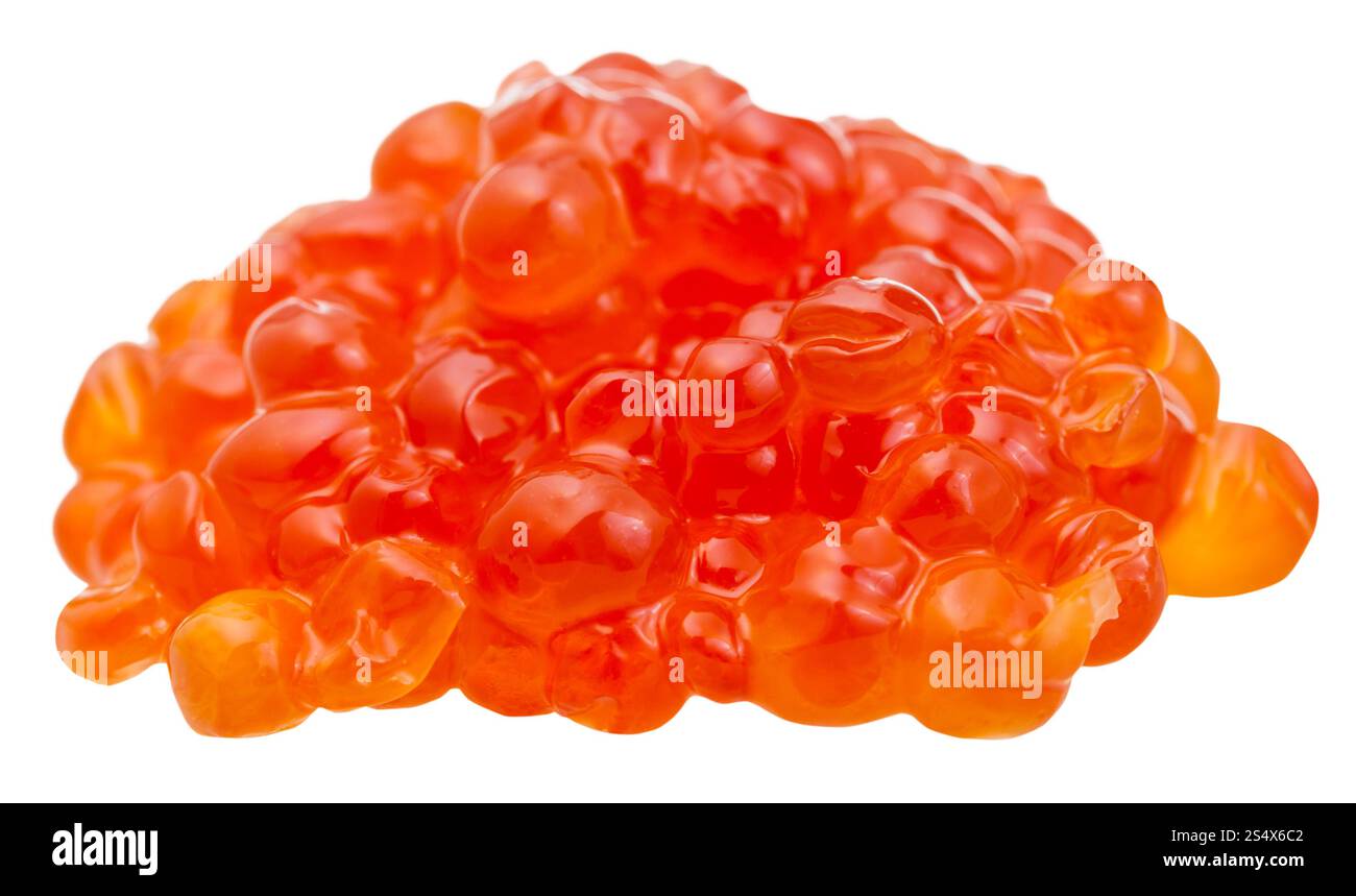 pile of trout fish salty red caviar isolated on white background Stock ...