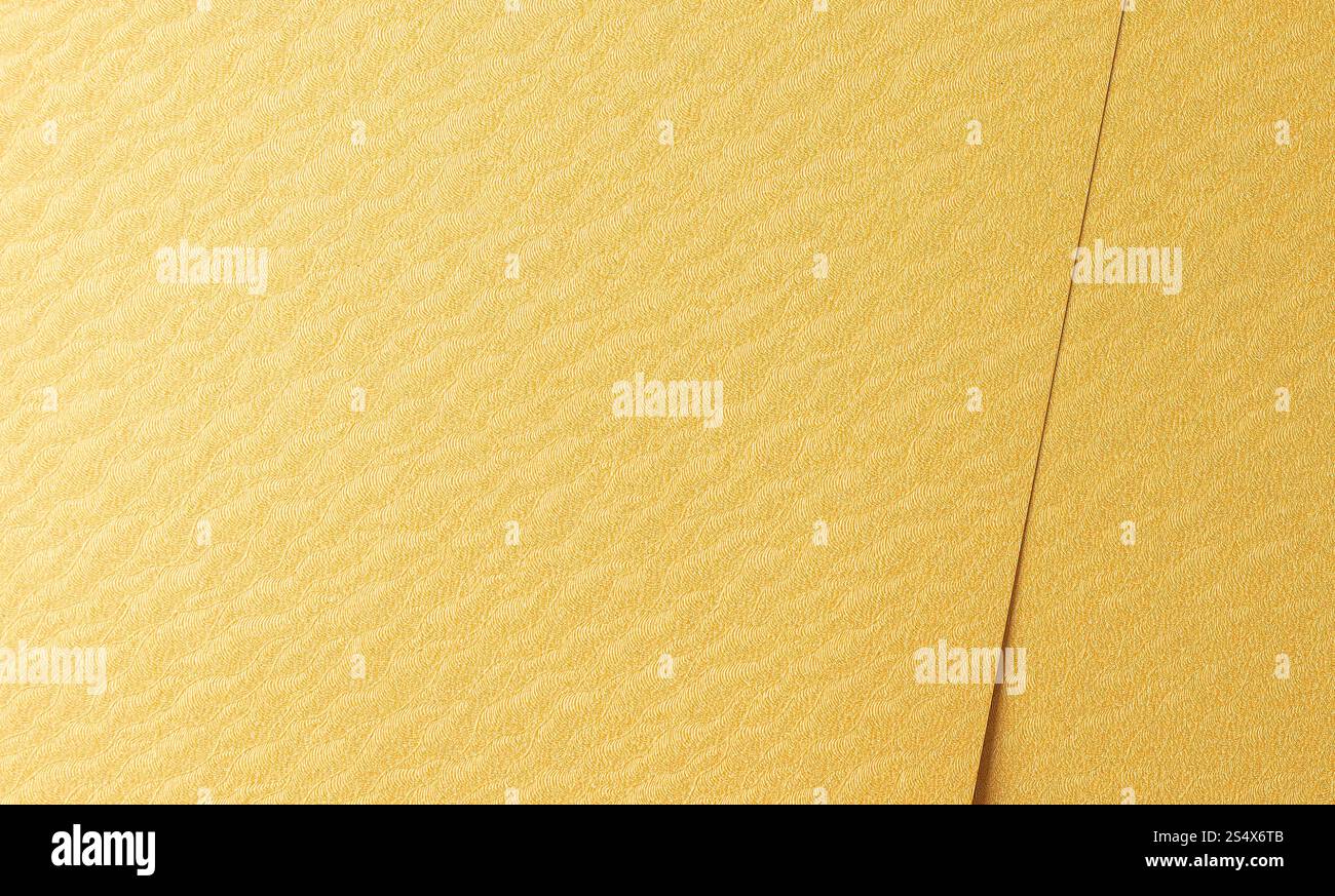 Golden yellow paper background with wavy, rippled textures and ...