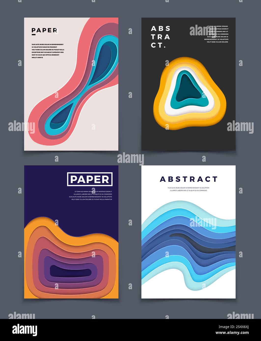 Contemporary paper cutting design. Colorful abstract vector background ...