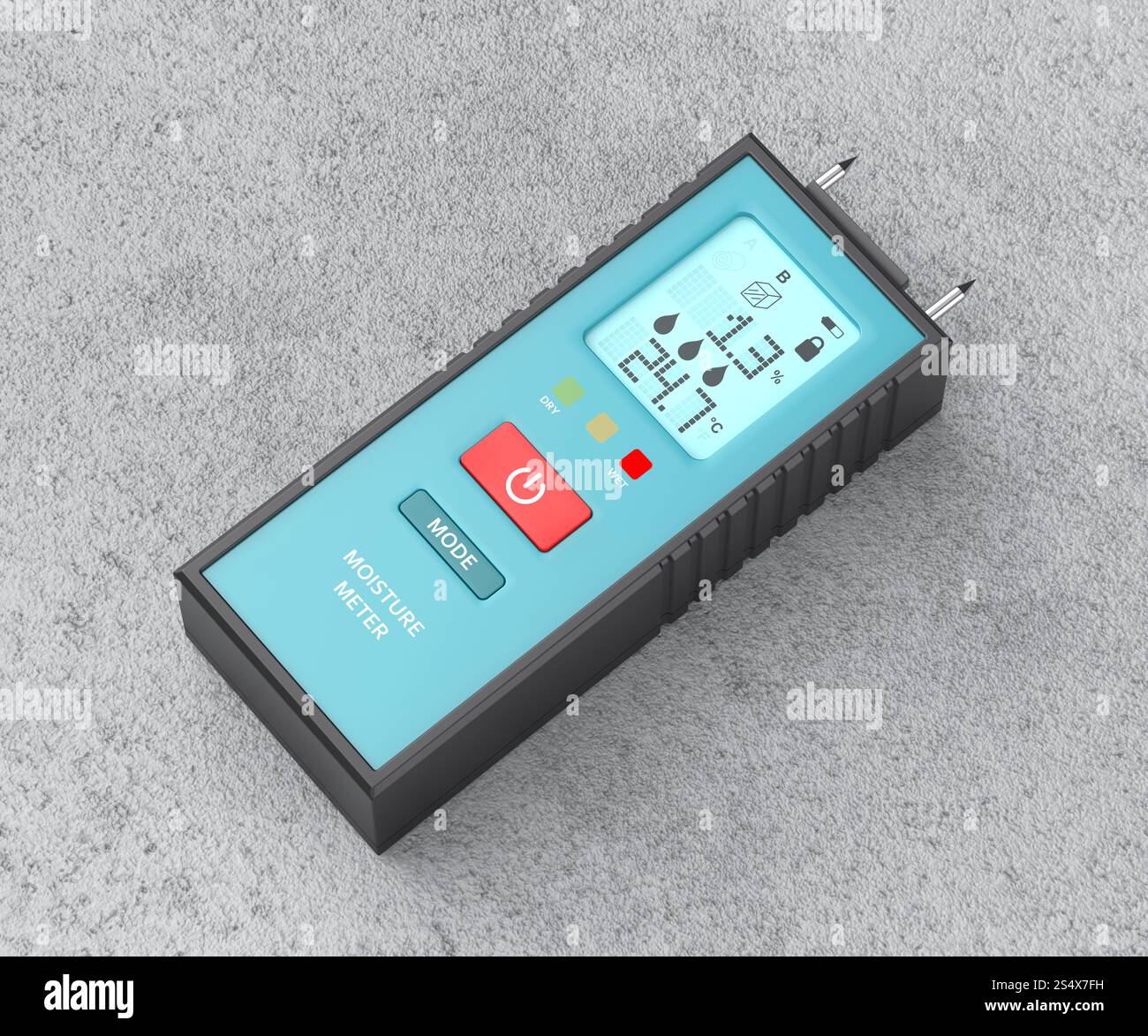 Digital moisture meter measuring humidity of concrete Stock Photo - Alamy