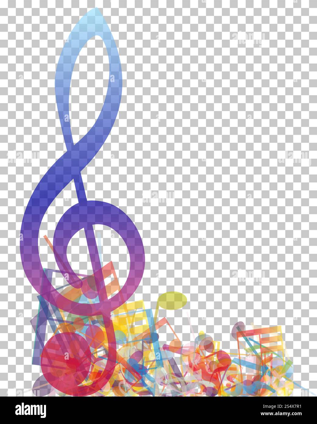 Musical Notes Design With Transparency Grid on Back. Vector ...