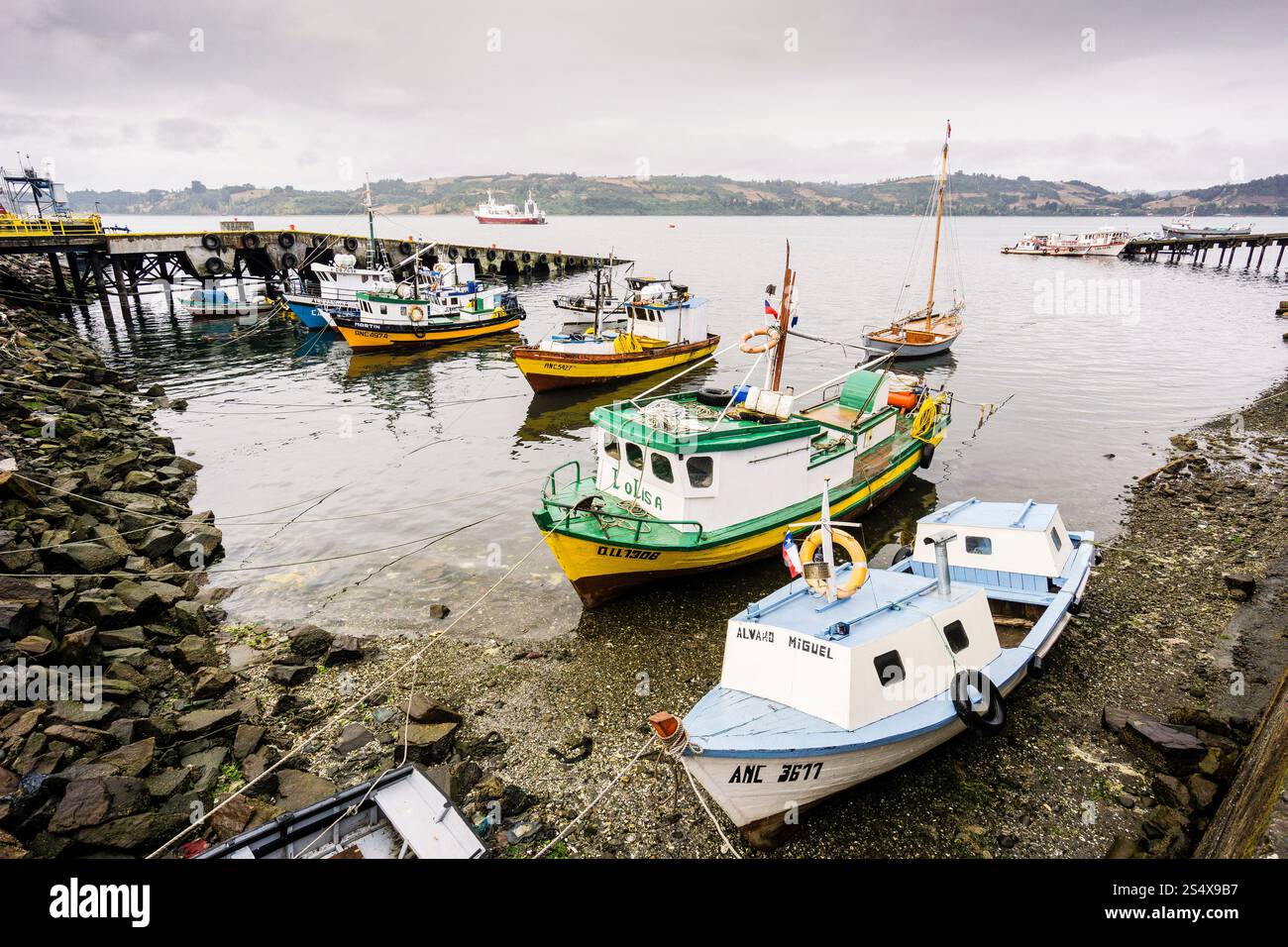 Fishing port, Castro, Chiloé Archipelago, Chiloé Province, Los Lagos ...
